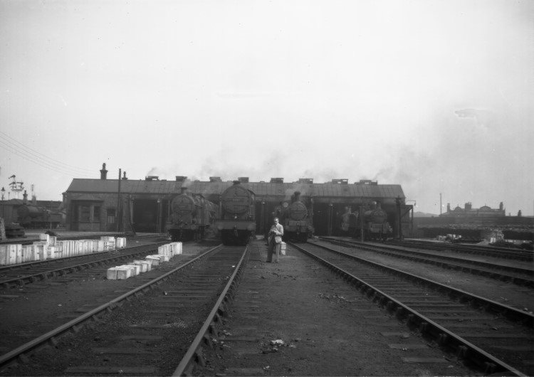 PHOTO LOCO SHED LMS PRESTON VIEW OF THE SHED WITH LOCOS PRESENT IN 1938 ...