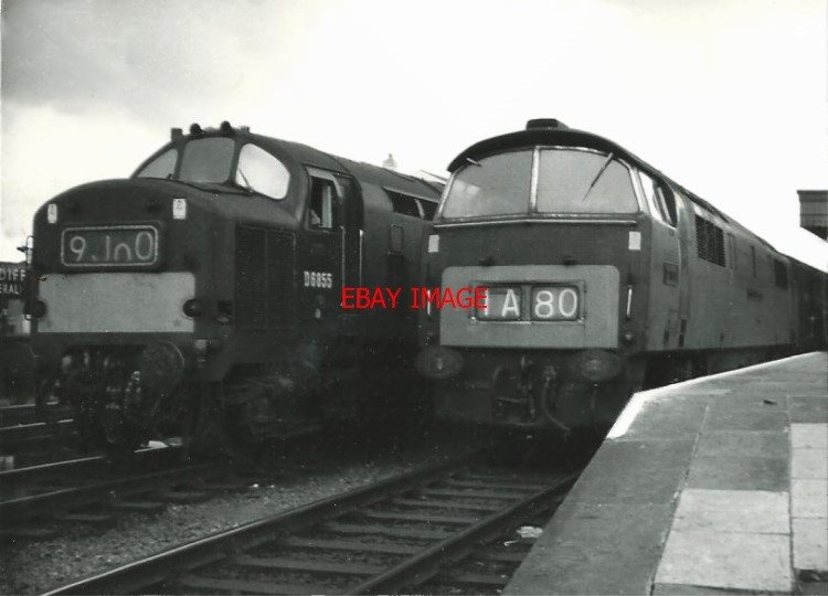 PHOTO D6855 & D1052 CLASS 37 NO D6855 (LATER 37 155) IN BR GREEN LIVERY ...