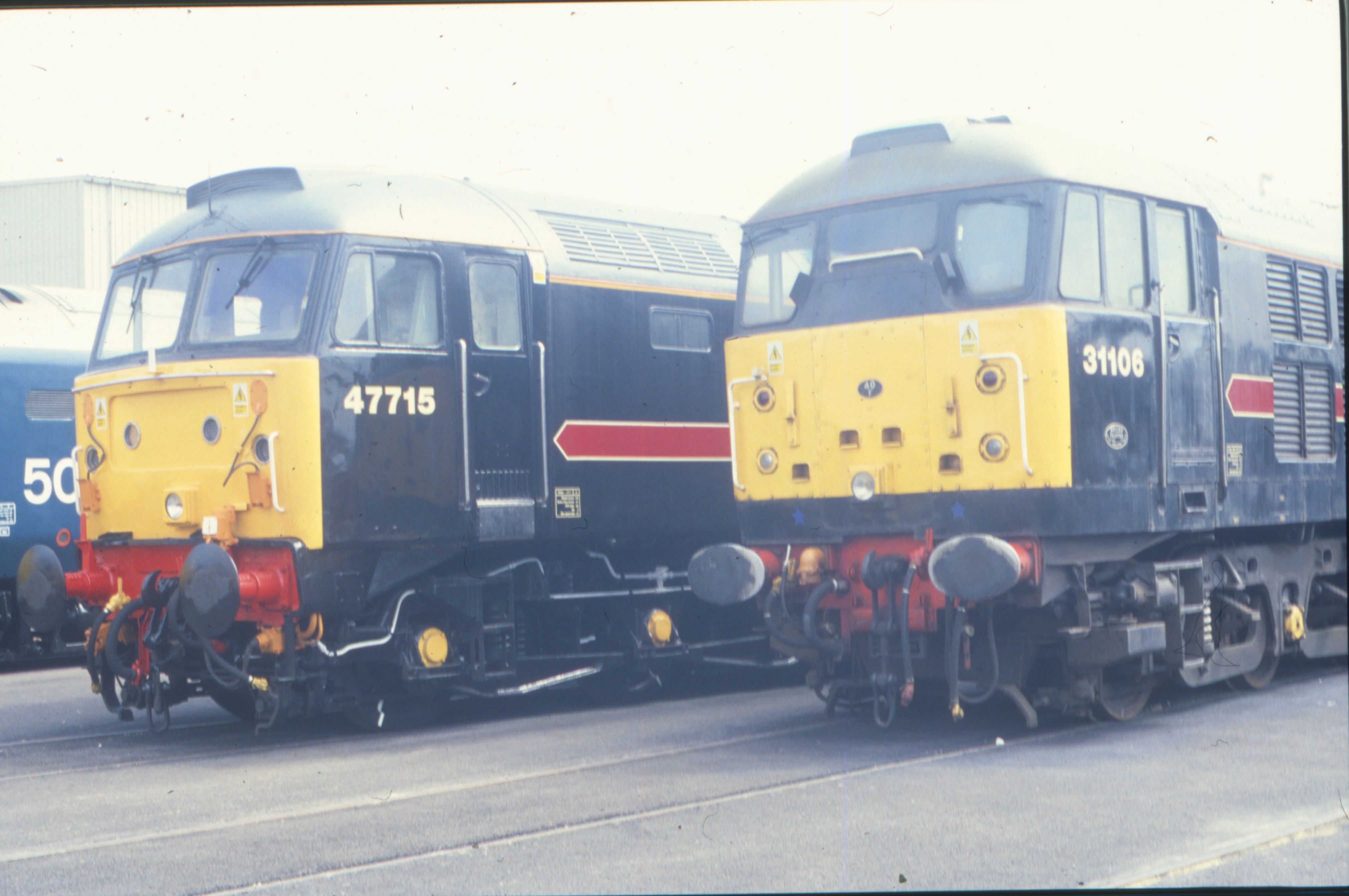 ORIGINAL 35MM SLIDE CLASS 47 LOCO NO 47715 AND CLASS 31 NO 31106 £3.50 ...