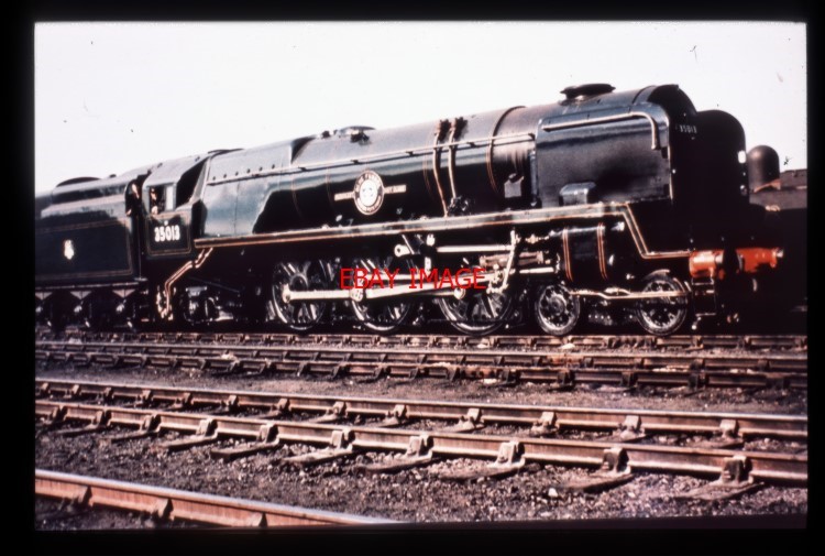 PHOTO SR MERCHANT NAVY CLASS LOCO NO 35013 BLUE FUNEL | eBay